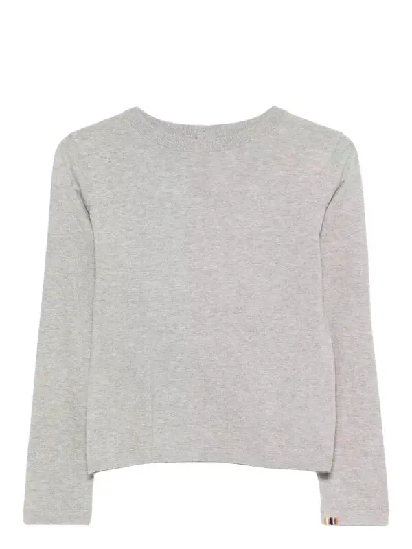 Extreme Cashmere Buttoned Crew Neck Long Sleeve Sweater - Grey