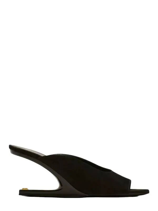 Balmain Open-toe Suede Mule Sandals - Black