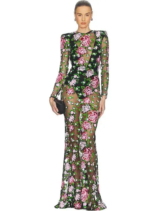 ZHIVAGO Vista Fiorita Gown In . Also - Black
