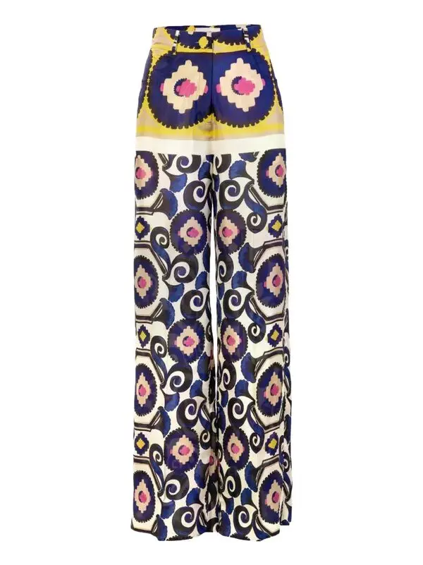 Silvia Tcherassi Emine Printed Wide-leg Trousers - Blue