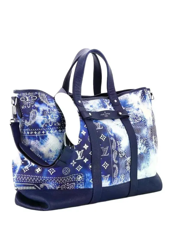 LOUIS VUITTON Journey Limited Edition Monogram Bandana Leather Tote Bag - Blue