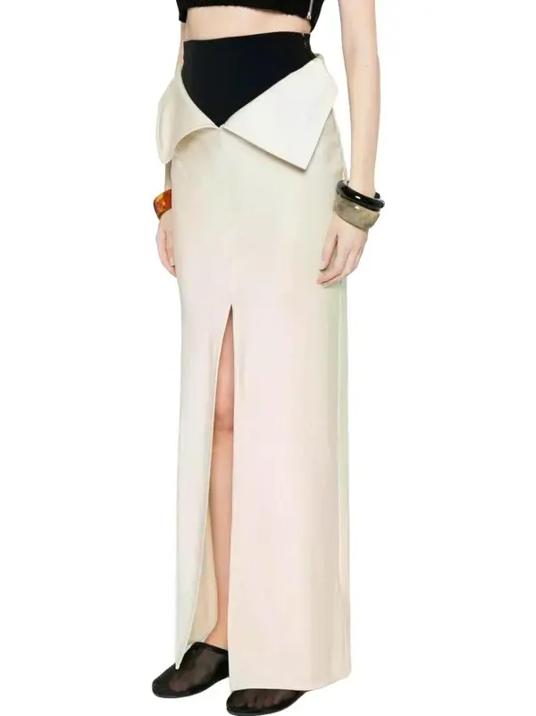 Nanushka Split Front Maxi Skirt - Neutrals