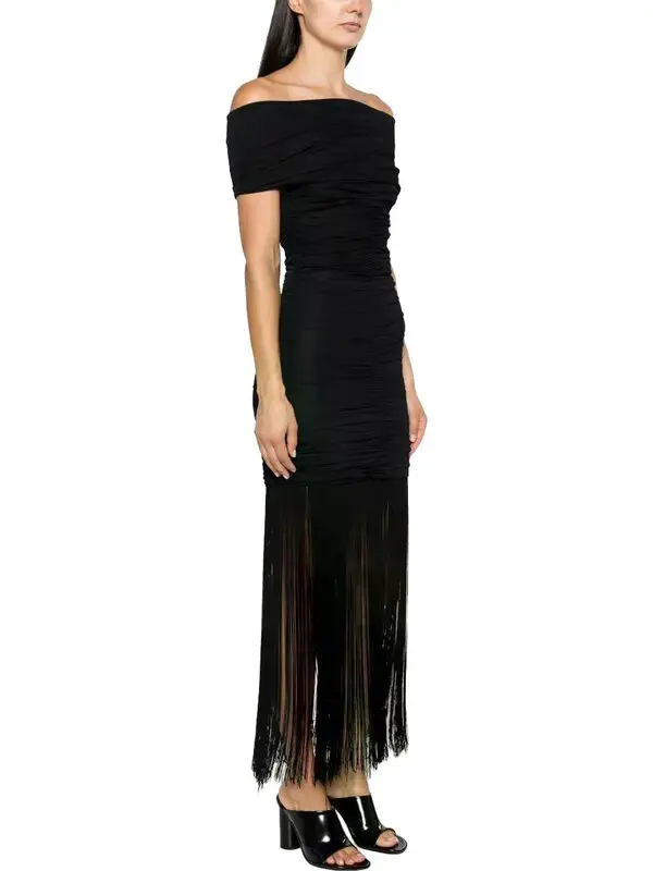 Khaite The Jacinta Fringed Dress - Black