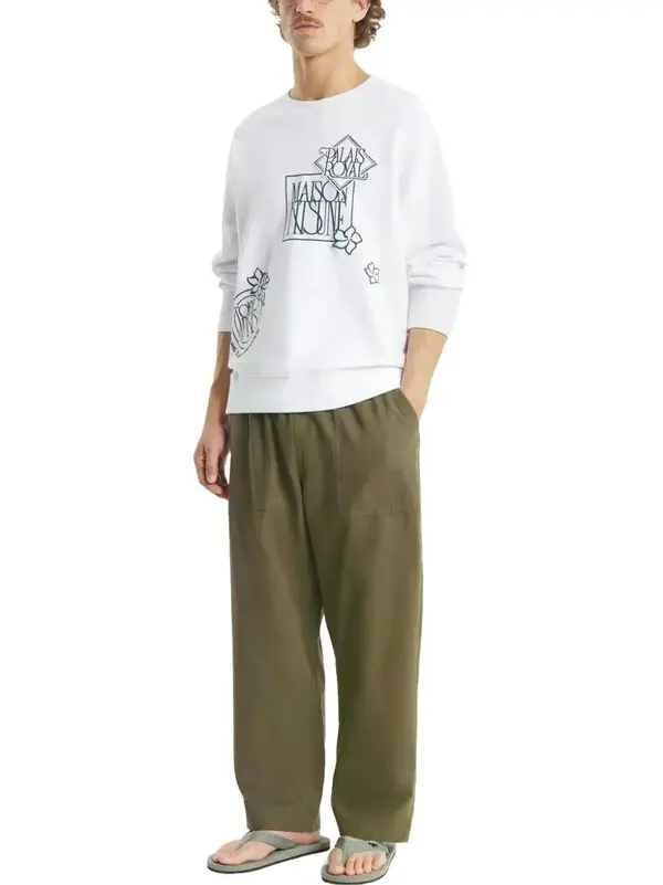 Maison Kitsuné Floral Print Sweatshirt - White