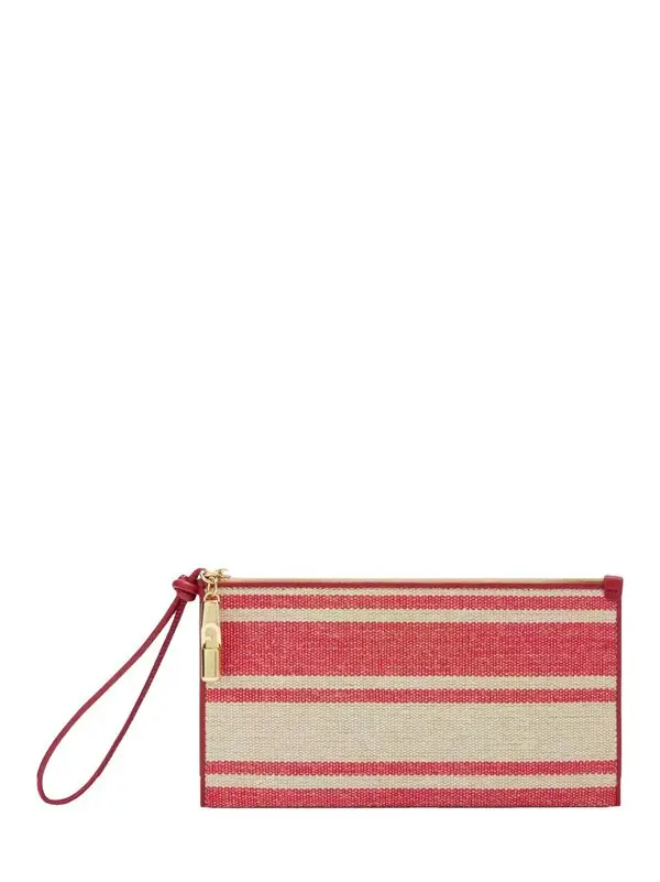 Furla Striped Envelope Clutch Bag - Red