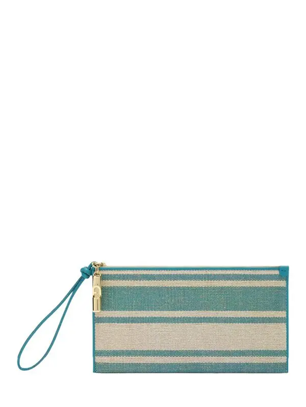 Furla Iride Striped Clutch Bag - Blue