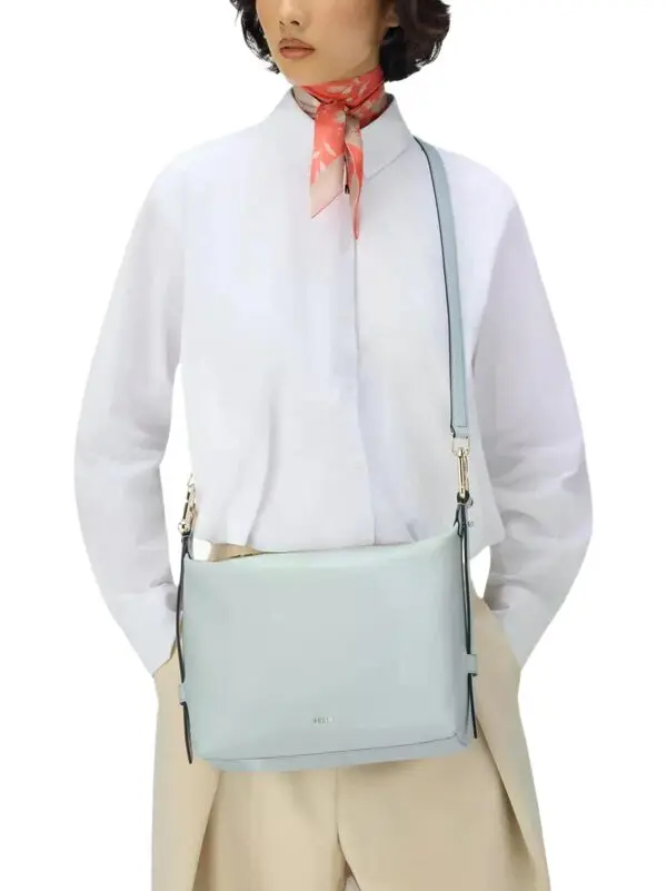 Furla Tonie Textured Leather Hobo Bag - Blue