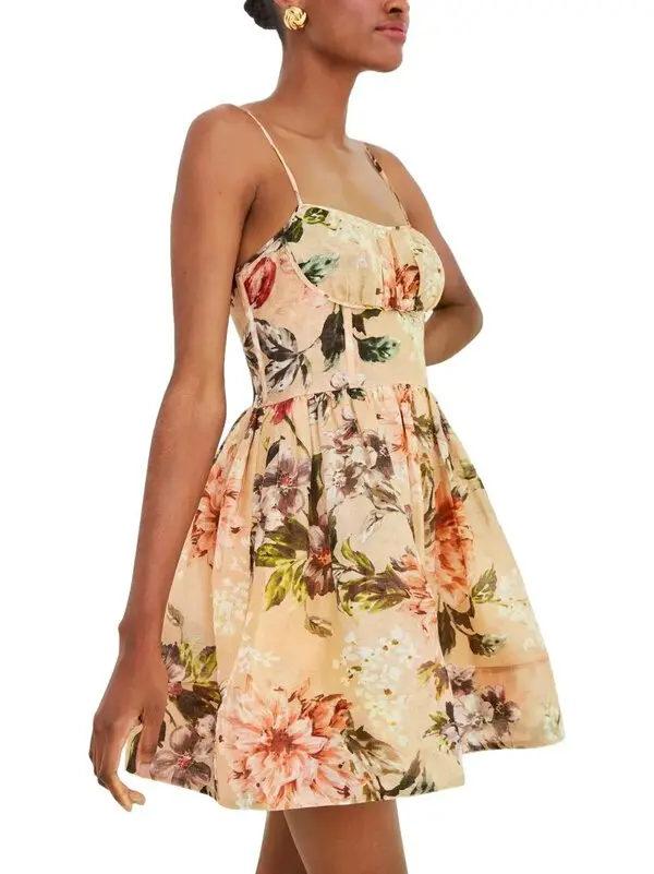 Cara Cara Mini Alba Ruffled Dress - Neutrals
