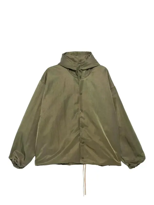 Fear Of God Textured Nylon Hooded Coaches Jacket - Green