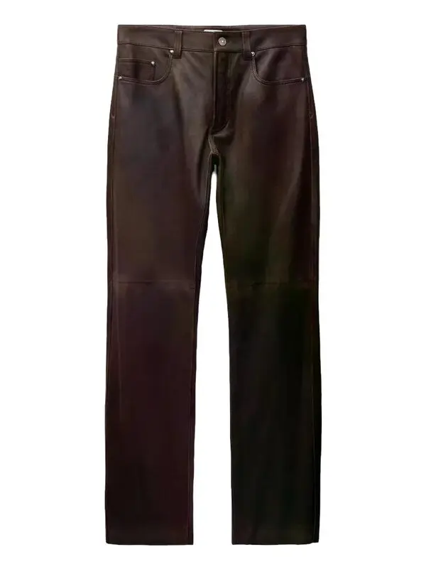 Versace Leather Pants - Brown