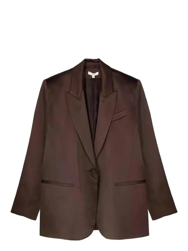 THE SEI Oversized Silk Blazer - Brown