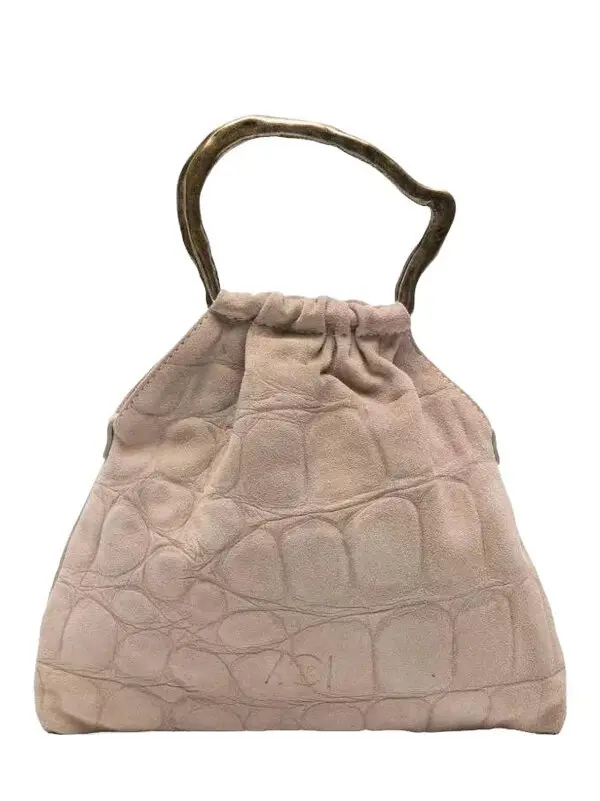 AUTENTICA 504 Small Delia Embossed Top-handle Tote Bag - Neutrals