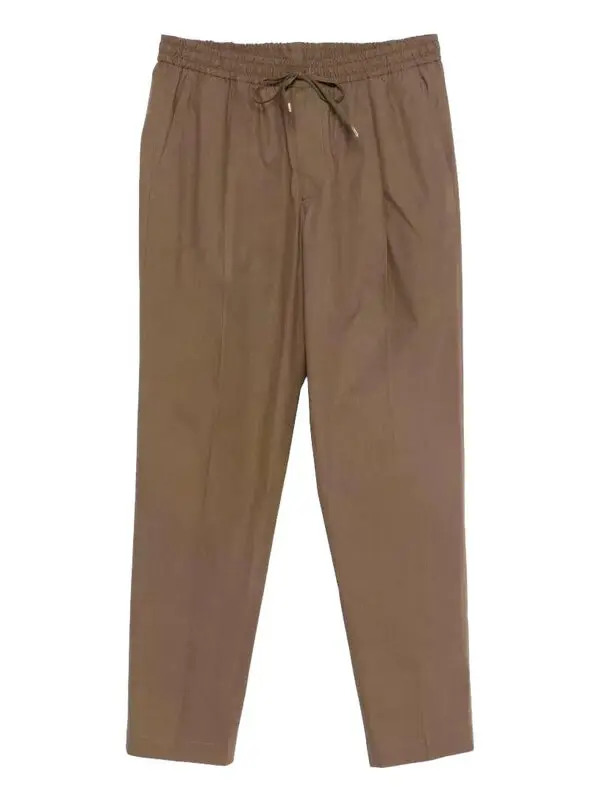 BRIGLIA 1949 Drawstring-waist Pleated Trousers - Brown