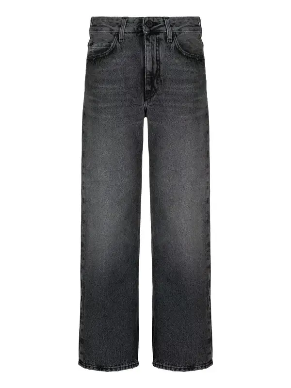 Off-White Logo-patch Straight-leg Jeans - Black