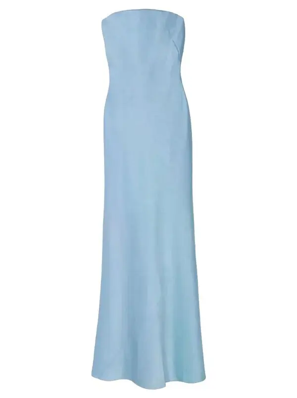 Alejandra Alonso Rojas Open Back Bustier Maxi Dress - Blue