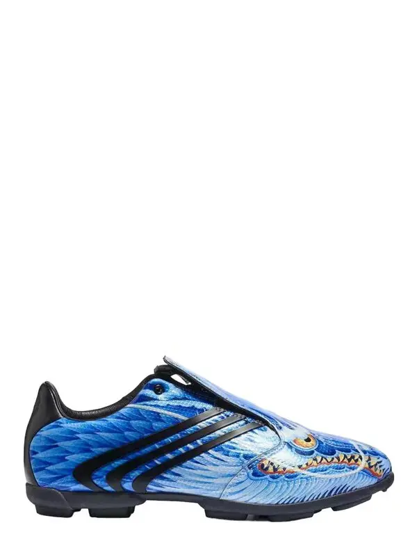 Y3 Dragon-print Leather Sneakers - Blue
