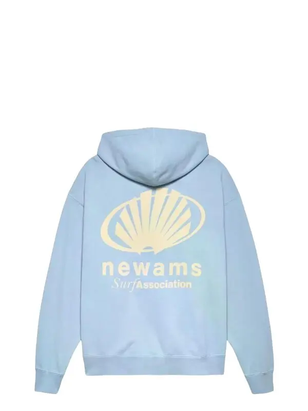 NEW AMSTERDAM SURF ASSOCIATION Logo Print Drawstring Hoodie - Blue