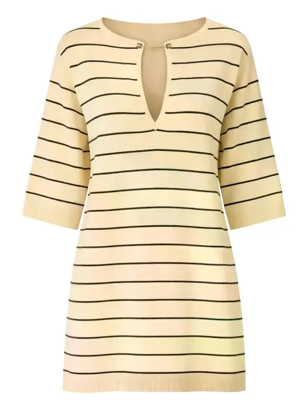 Elisabetta Franchi Striped Chain Mini Dress - Neutrals