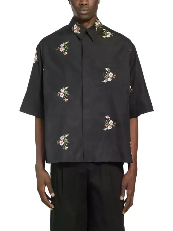 Simone Rocha Floral Shirt - Black