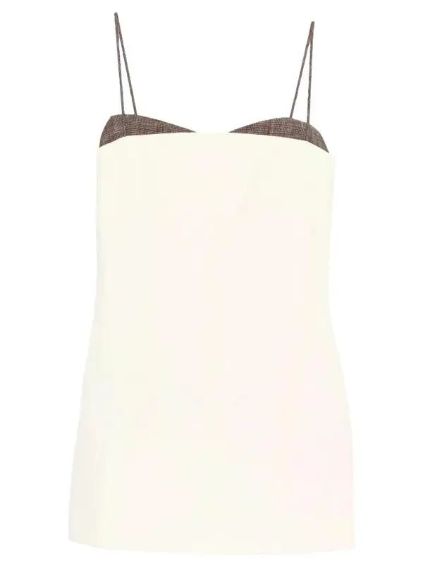 ENTIRE STUDIOS Sleeveless Square Neck Mini Dress - Neutrals