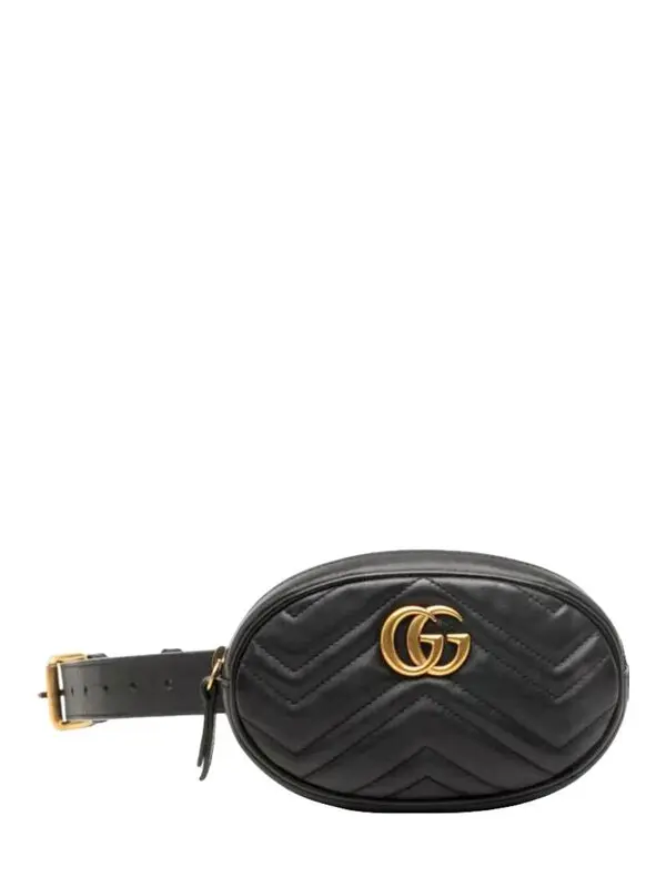 Gucci Gg Marmont Matelassé Leather Belt Bag - Black