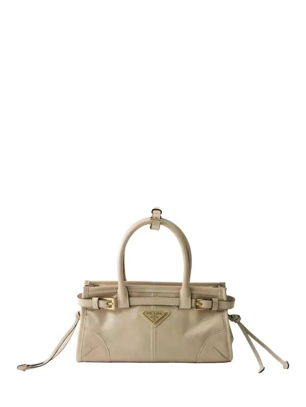 Prada Bonnie Leather Mini Handbag - Neutrals