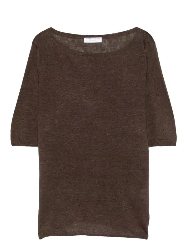 Majestic Filatures Linen Boatneck T-shirt - Brown