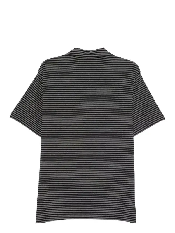Emporio Armani Striped Polo Shirt - Black