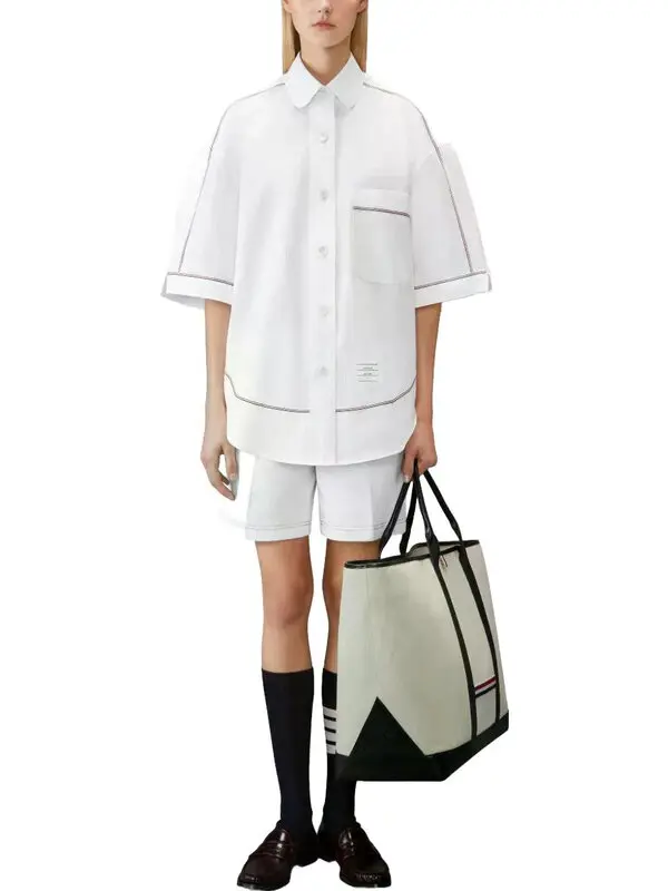 Thom Browne Flat-front Shorts - White