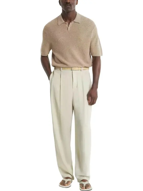Maison Kitsuné Textured Polo Shirt - Neutrals