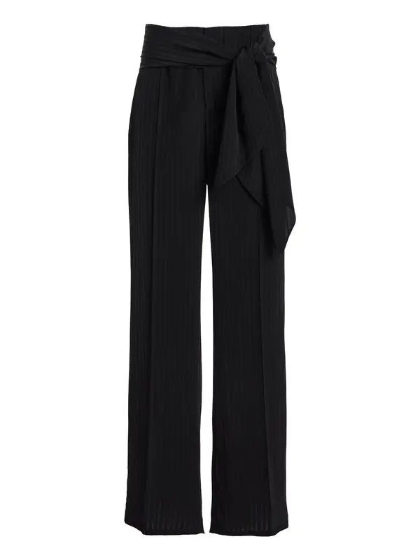 KALLMEYER Wide-leg Tie-waist Trousers - Black