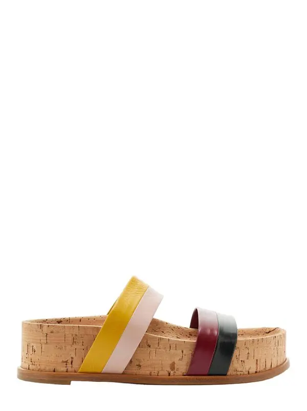 Gabriela Hearst Leather-trimmed Flatform Sandals - Multi
