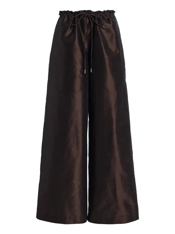 KALLMEYER Wesley Silk Drawstring Pants - Brown