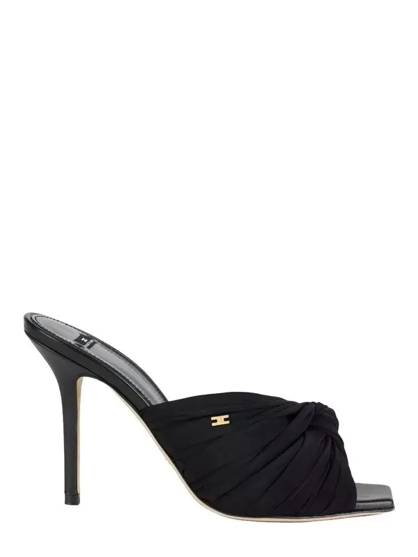 Elisabetta Franchi Draped Crossed Strap Stiletto Sandals - Black