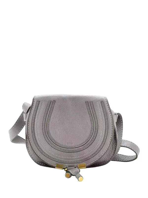 Chloé Marcie Leather Small Crossbody Bag - Grey