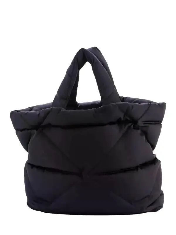 Prada Padded Logo Quilted Re-nylon Medium Tote Bag - Black