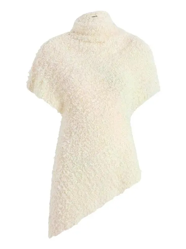 Khaite Asymmetrical Textured Top - Neutrals