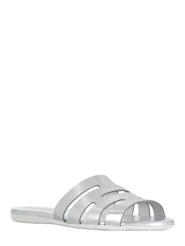 Hogan Flat Metallic Sandals - Silver