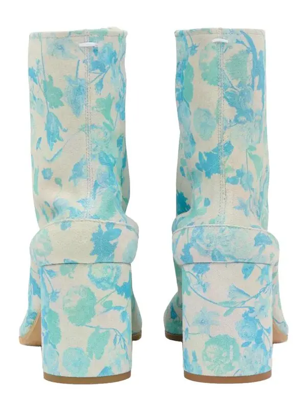 MAISON MARGIELA Floral Print Split Toe Boots - Blue