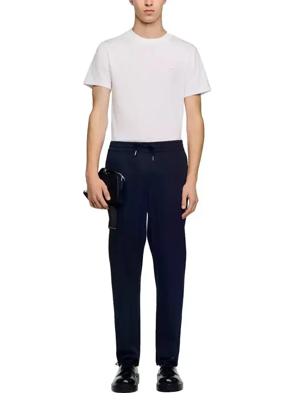 Sandro Elasticated Straight-leg Trousers - Blue