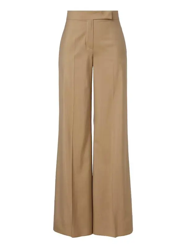 Max Mara Bronte Wool And Silk Wide-leg Trousers - Beige