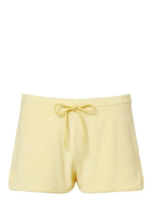 Hunza G Logo Cotton Terry Shorts - Yellow