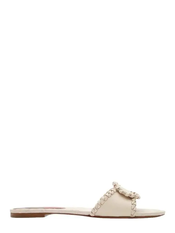 Burberry Leather Knight Stamp Slides - Neutrals