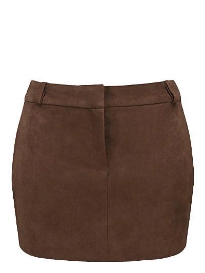 House Of Cb Adelise Faux-suede Mini Skirt - Mocha