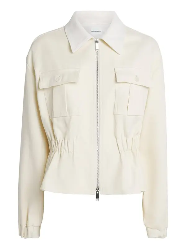 Claudie Pierlot Cotton Jacket With Elasticated Cuffs And Waist - White
