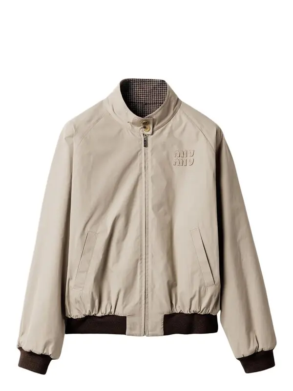 Miu Miu Cotton-blend Reversible Blouson Jacket - Grey