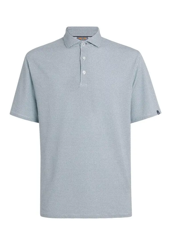 Kjus Pima Cotton Printed Hollow Polo Shirt - Blue