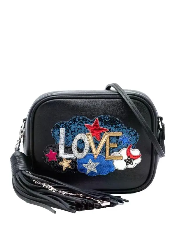 Saint Laurent 2016 Mini Embroidered Nappa Love Blogger Camera Bag Crossbody Bag - Black