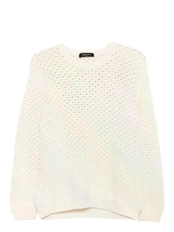 Fabiana Filippi Open Knit Round Neck Sweater - Neutrals