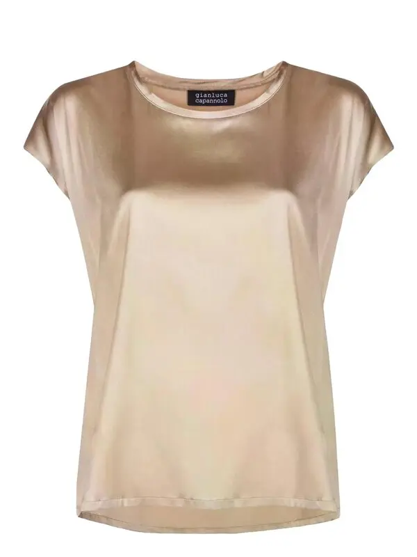 GIANLUCA CAPANNOLO Short-sleeve Satin T-shirt - Neutrals